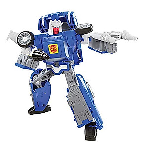 Transformers Toys Generations War for Cybertron: Kingdom Deluxe WFC-K26 Autobot Tracks Action Figure - Kids Ages 8 and Up, 5.5-inch, Blue