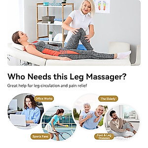 FIT KING Full Leg Massager with Heat, Air Compression Massager for Foot Calf & Thigh Muscle Relaxation and Recovery, Helpful for Pain Relief,Swelling, Edema and RLS, FSA-HSA Approved