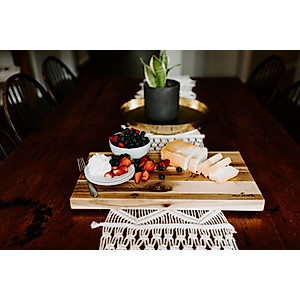 Villa Acacia Raw Wood Slab Serving Platter, Extra Long 22 Inches for Bread Board or Cheese Tray, Single, 22 Inch