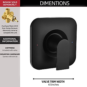 Replacement for Moen T2471BL Genta LX Posi-Temp Valve Trim Kit, Matte Black