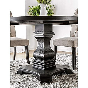 BOWERY HILL 48-inch Wood Round Dining Table in Antique Black