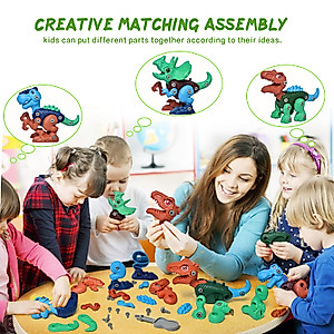Take Apart Dinosaur Toys for 6 7 8 9 10 Year Old Kids, Kids Toys Stem Learning Educational Building Kids Toys with Electric Drill, Dinosaur Toy Birthday Easter Gifts Boys Girls