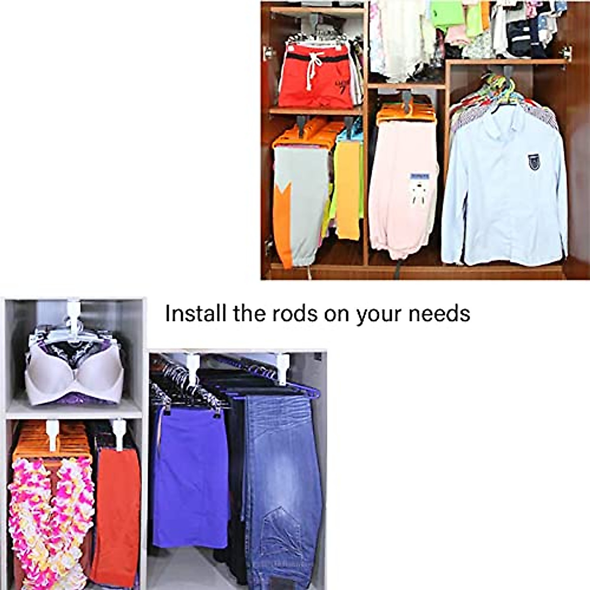 VEITEOX FTY Closet Valet Rod Slide Out, Top Mount Pull Out Closet Rod, Wardrobe Rail for Hanging Clothes Closet Organizer Retractable Rack (Size Name : 23.3"/59.2cm)