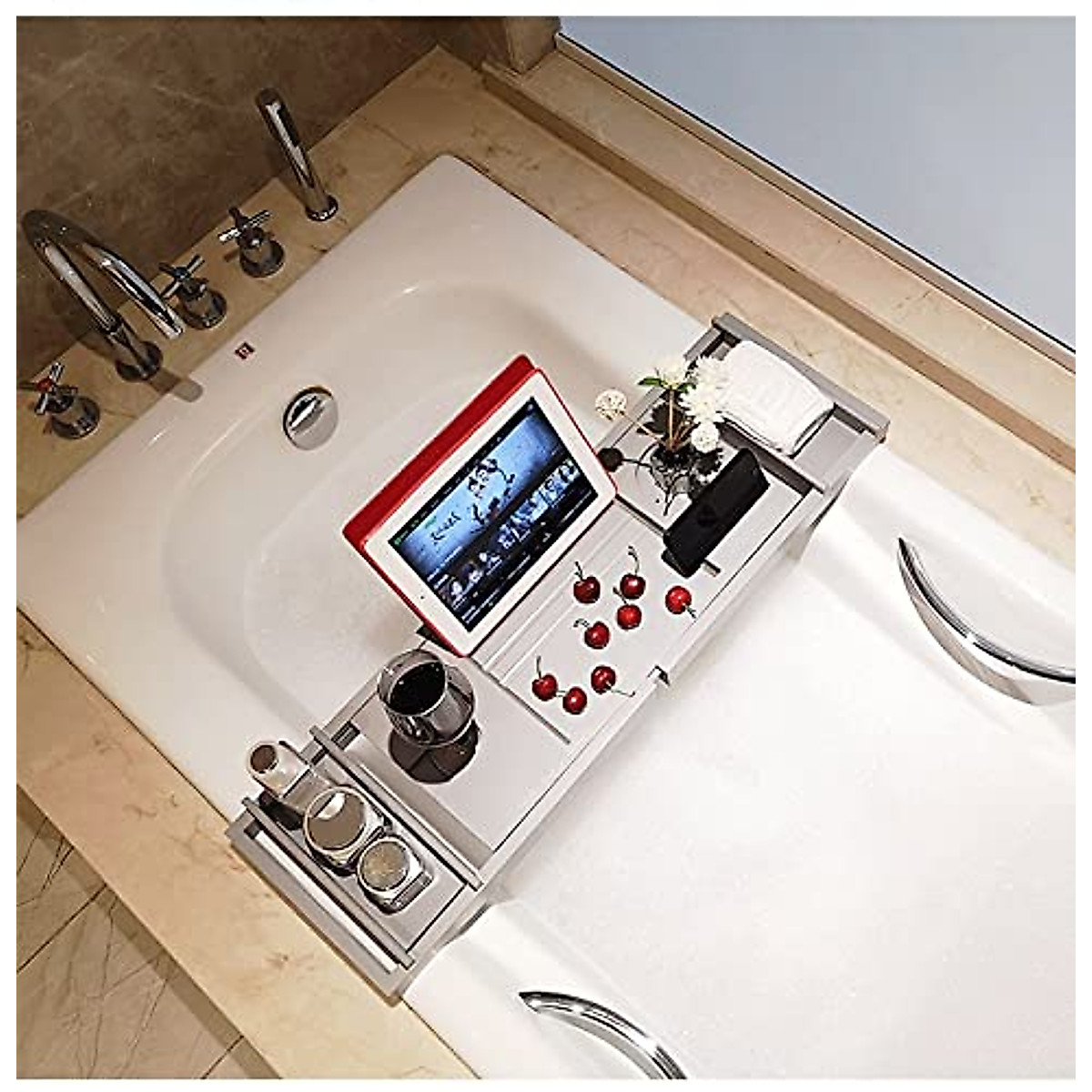 LIUYUNQI Telescopic Bathtub Rack Portable Shower Expandable Holder Rack Storage Tray Tub Shelf Bath Multifunctional Organizer