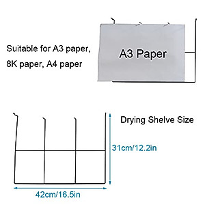 Double Sided Wire Drying Rack with 4 Wheels Art Drying Rack Mobile Cart for Painting Craft A3 Paper Artwork Canvas Storage Display Rack for Classrooms, Art Studio and Home Use, 50 Shelves
