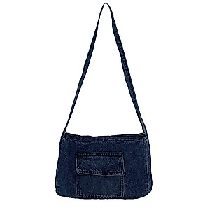 Fashion Crossbody Bags for Women Retro Denim Shoulder Bag All-matching Hobo Tote Bag Student Schoolbag Casual Canvas Bag