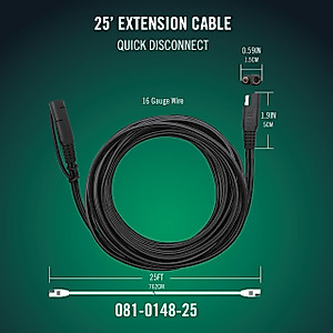 Battery Tender 25 Foot Extension SAE Cable 4 Pack - Designed for Use with Battery Tender Chargers - Quick Connect Plugs for Easy Connection to Motorcycle, Cars, ATVs and More - 081-0148-25-BG4
