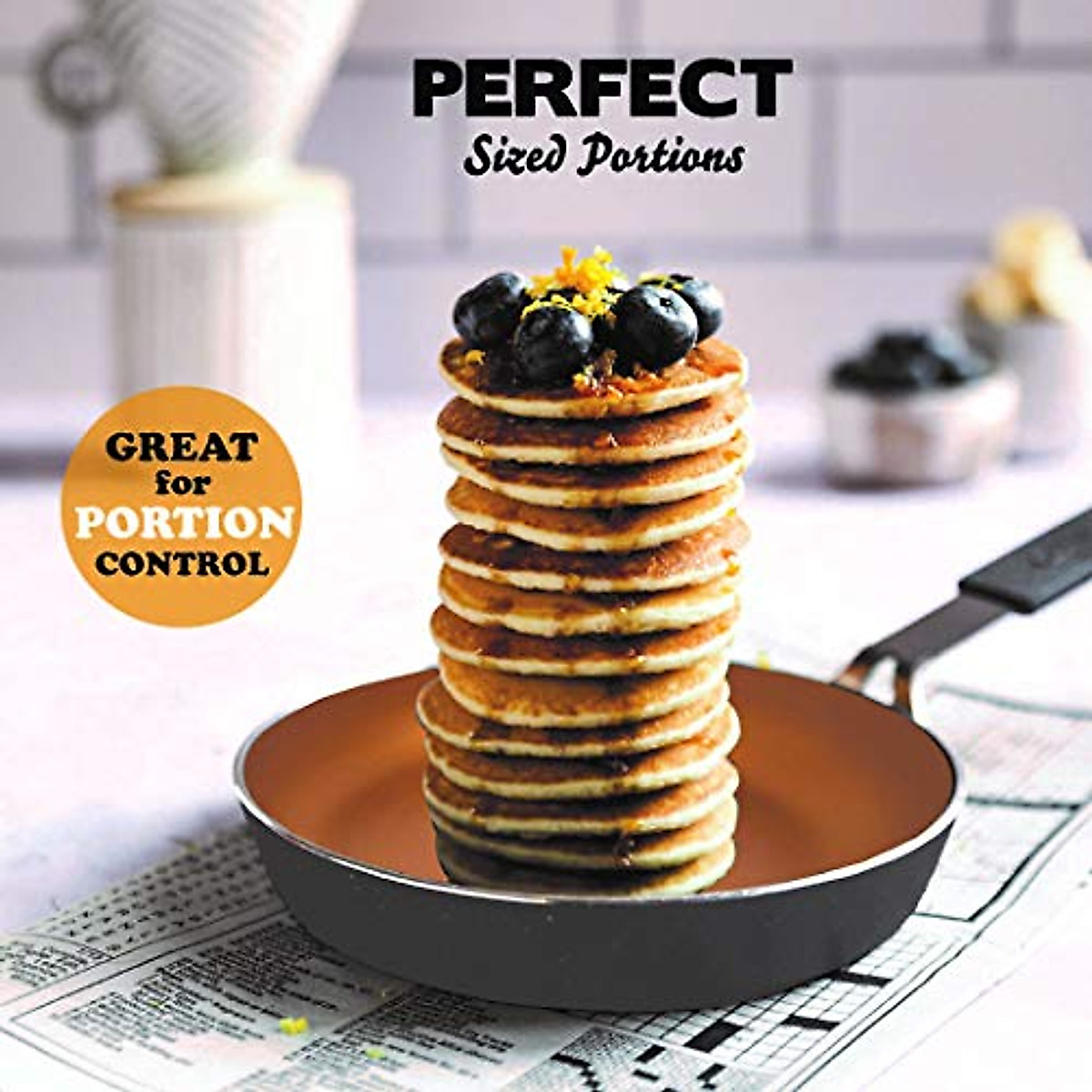 Gotham Steel Mini Stackmaster 5 Piece Cookware Set – Nonstick Personal Sized Fry Pan, Sauce Pan, Wok and Grill/Griddle Pan, Nests for Easy Storage, Dishwasher Safe