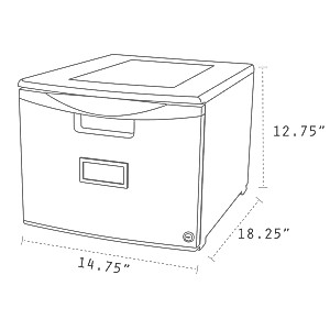 Storex 61265B01C File Cabinet, 1-Drawer, Black