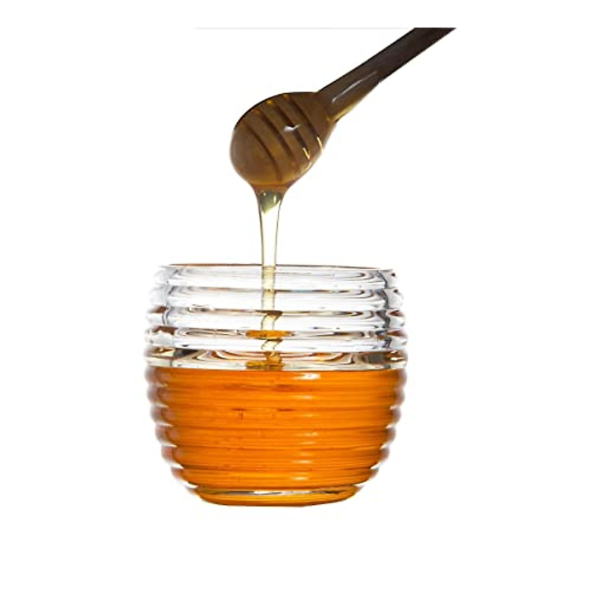 Touchstone Glass Honey Jar with Wood Dipper and Lid Perfect for Any Kitchen, Food Grade Glass Honey Jars with Dipper Material, The Honey Pot with Wooden Spoon, Honey holder, (3.5" x 4.3") (9 fl oz)