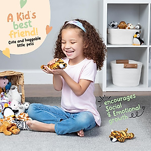 Forest & Twelfth Mini Tiger Plush Toys, 12 Pk Tiny Tiger Stuffed Animals, Stocking Stuffer for Girls & Boys, Animals Figures for Party Favors, Goody Bags, Classroom Treasure Box Prizes (Tiger)