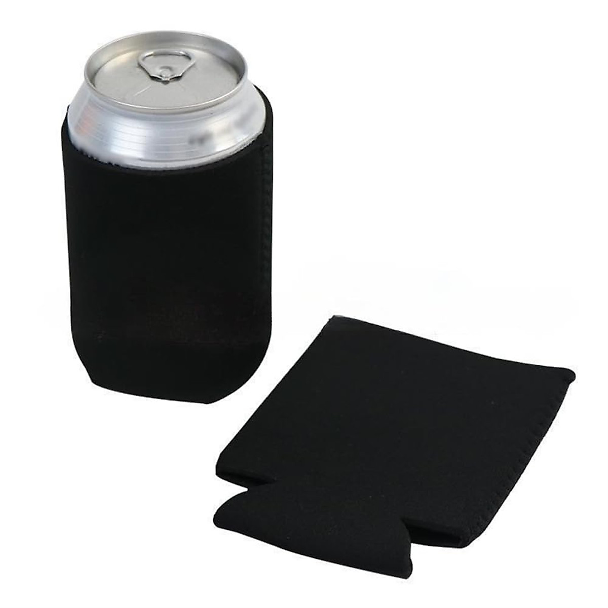 EYAKEG Blank Beer Can Cooler Sleeves (4-Pack) Bulk Sublimation Blanks for Vinyl Plain Collapsible Foam Can Sleeves Coolers for Soda Cans & Bottles Black