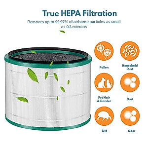 HP02 HEPA Filter Replacement Compatible with Dyson DP01 DP02 DP03, HP00, HP01, HP02, HP03 Air Purifier, Pure Hot + Cool Link Air Purifier Filter, Part # 968125-03 2-Pack