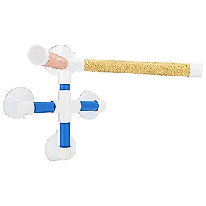 Haokaini Parrots Shower Standing Portable Suction Cup Bird Window and Shower Perch Toy for Bird Parrot Macaw Cockatoo African Greys Budgies Parakeet