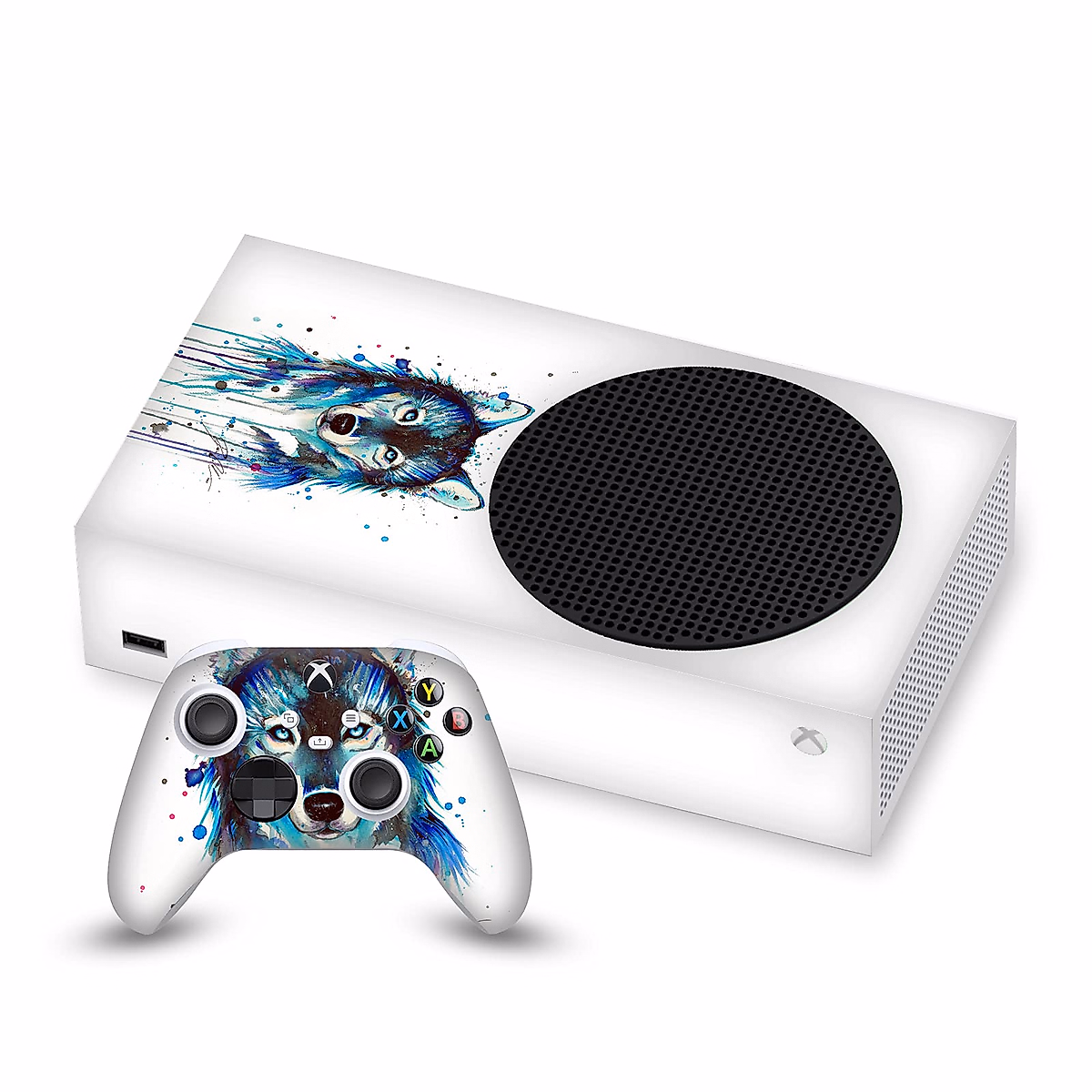 Head Case Designs Officially Licensed Pixie Cold Ice Wolf Art Mix Vinyl Sticker Gaming Skin Case Cover Compatible with Xbox Series S Console and Controller Bundle