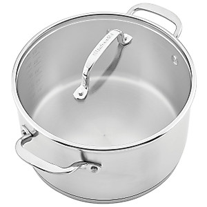 KitchenAid 3-Ply Base Stainless Steel Cookware Pots and Pans Set, 10 Piece, Brushed Stainless