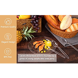 Liacere 360 Pieces Clear Plastic Spoons - Heavyweight Disposable Spoons-6.7inch Heavy Duty clear Cutlery - Plastic Utensils - Perfect for Parties and Restaurants