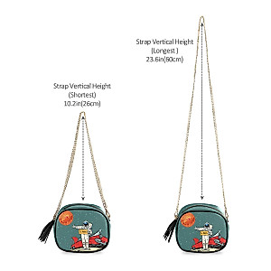 ALAZA PU Leather Small Crossbody Bag Purse Wallet Pop Art Retro Astronaut Space Cartoon Cell Phone Bags with Adjustable Chain Strap & Multi Pocket