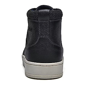 Athletic Shoe, Genuine Leather Casual Walking Sneaker Shoes Mid-Top Black 10.5