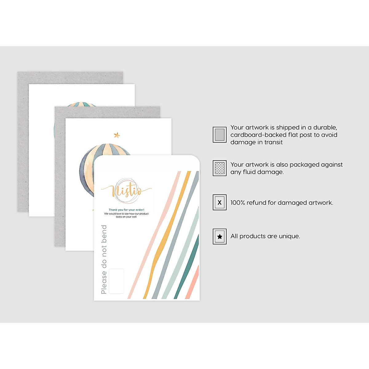 bumbleboo Nistio® Hot Air Balloon Safari Animals Nursery Wall Prints, Play Room Decoration, Nursery Wall Art, Nursery Room Decor, Safari Animals Print Set, Unframed, Set of 3 Prints, 8x10