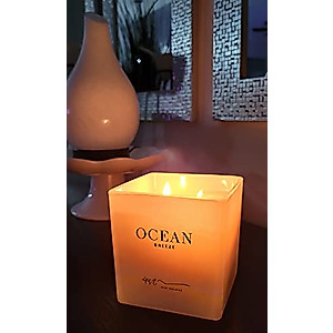 ME Mini-Escapes - 14 Oz Ocean Scented Candle Soy Wax with Inspirational Quote - Fragrant Blend of Bergamot, Cedarwood & Saffron - Aromatherapy Candles for Relaxation & Stress Relief