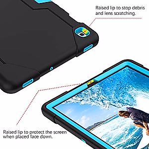 Galaxy Tab S5e 10.5 2019 Case SM-T720/T725 GUAGUA Kickstand Heavy Duty 3 in 1 High Impact Full-Body Rugged Bumper Shockproof Protective Anti-Scratch Case for Samsung Galaxy Tab S5e 2019 Black/Blue