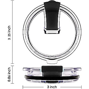 Weierken 20oz 2 Lids with Slider Spill Resistant Vacuum Replacement Black Locking Closure for Yeti Tumbler, No Leak with Closure Cup Fit Open/Close 3 INCH DIAMETER Travel Lid or Sports Bottle