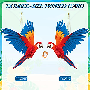 GuassLee Jungle Tropical Party Decorations Birds Honeycombs - Tropical Parrots Paper Cutouts Honeycombs Hanging Decorations for Hawaiian Luau Tiki Party Decor Supplies 10pcs