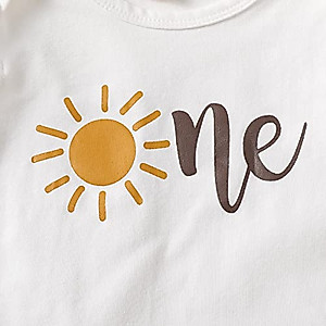 Aslaylme Baby Girl 1st Birthday Outfit First Birthday Clothes One Year Old Birthday Sun Skirt Set (Sun,12-18 Months)