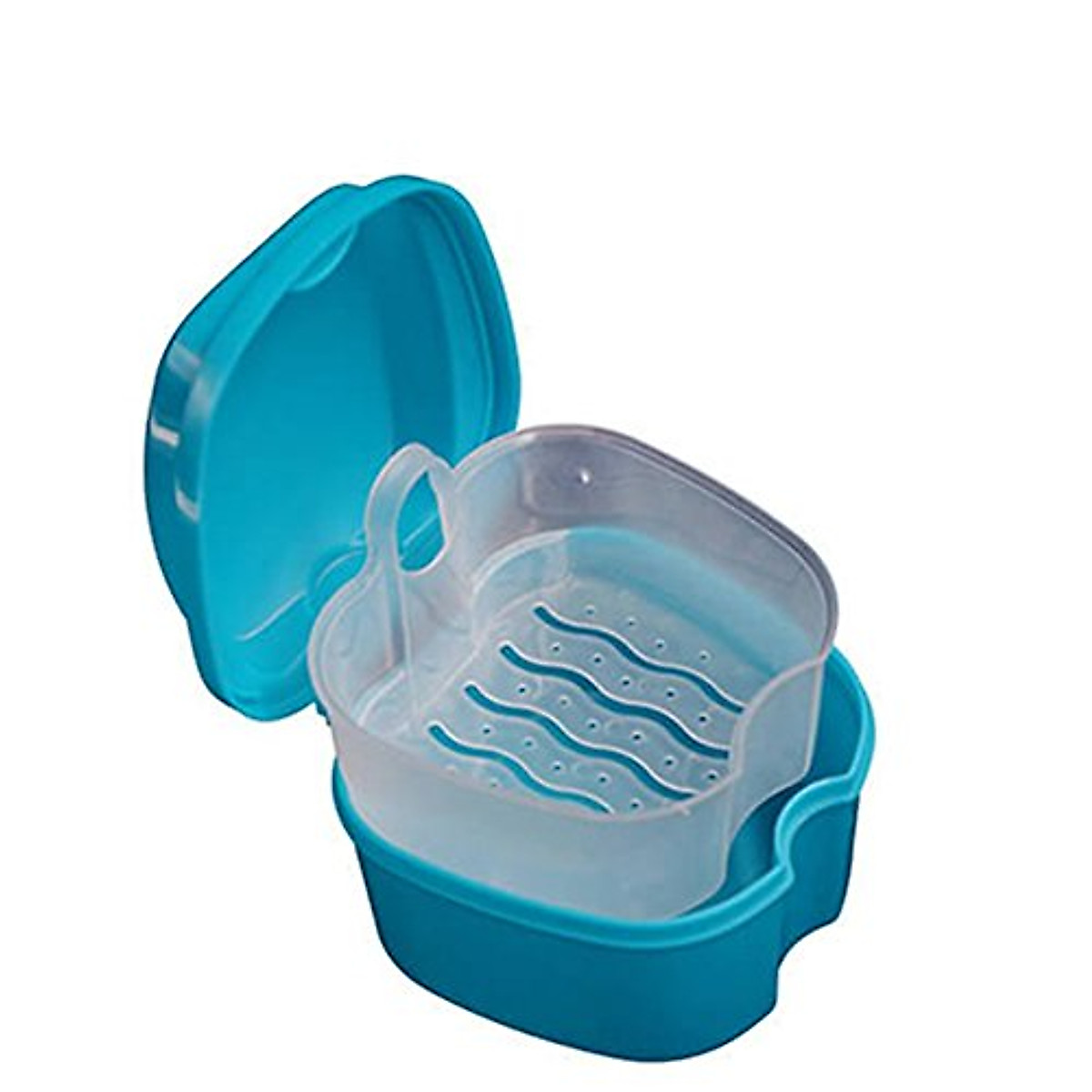 XuBa Pp Denture Bath Box Case Dental False Teeth Storage Box With Hanging Net Container