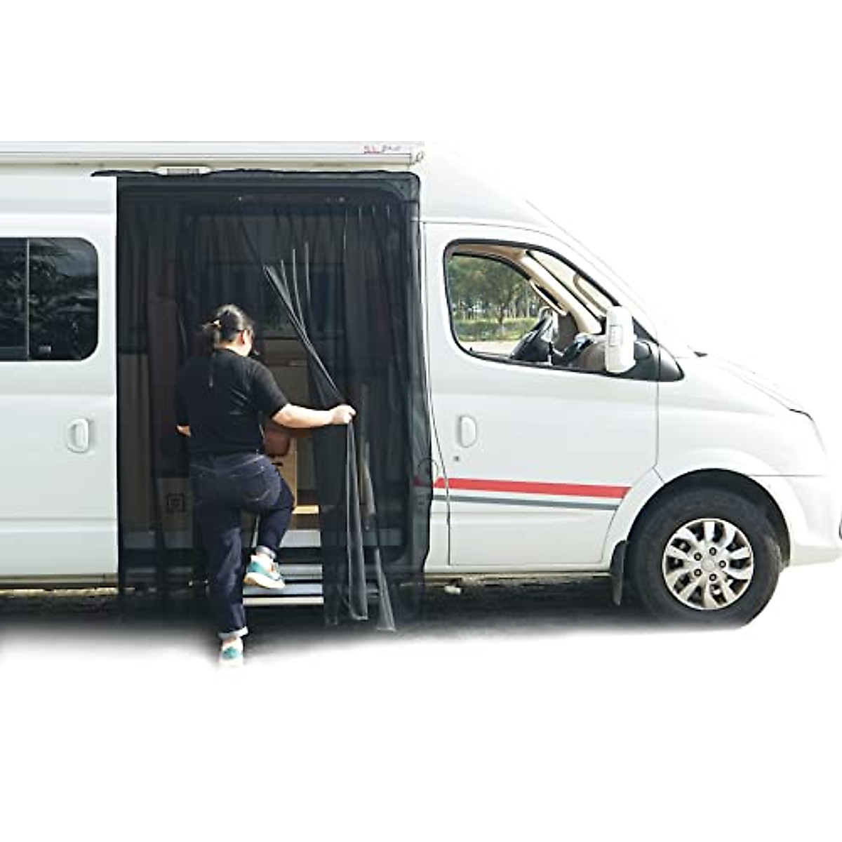 mucol Sliding Door Magnetic Vans Screen for Sprinter Camper and Other Campervans，Easy Install, Magnetics on All Four Sides for Van Life Essentials, Magnetic Closure, 83"(H) x 63"(W)