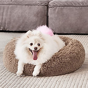 MIXJOY Orthopedic Dog Bed Comfortable Donut Cuddler Round Dog Bed Ultra Soft Washable Dog and Cat Cushion Bed (20''/23''/30'') (23'', Brown)
