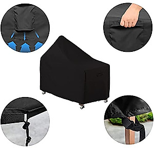 60 Inch Kamado Ceramic BBQ Grill Cover Heavy Duty Waterproof Large Big Green Egg Table Cover, Black