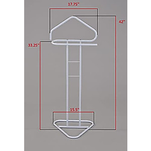 KB Designs - Metal Suit Tie Valet Stand Rack, Clothing Organizer, White