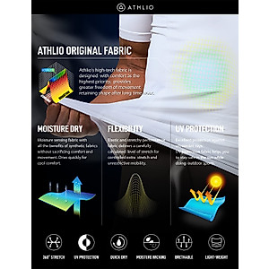 ATHLIO Men's Cool Dry Short Sleeve Compression Shirts, Sports Baselayer T-Shirts Tops, Athletic Workout Shirt, 3pack Tops White/White/White, Medium