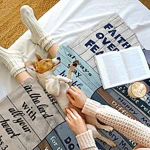 Christian Gifts for Women Faith Blanket 50"x60"- Best Gifts for Christian Women/Men - Inspirational Gifts for Women - Religious Gifts for Men - Funny Christian Christmas, Birthday Throw Blanket