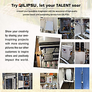 QILIPSU Clear Hinged Cover Stainless Steel Latch 370x270x150mm Junction Box with Mounting Plate, ABS Plastic DIY Electrical Project Case IP67 Waterproof Dustproof Enclosure Grey (14.6"x10.6"x5.9" CC)