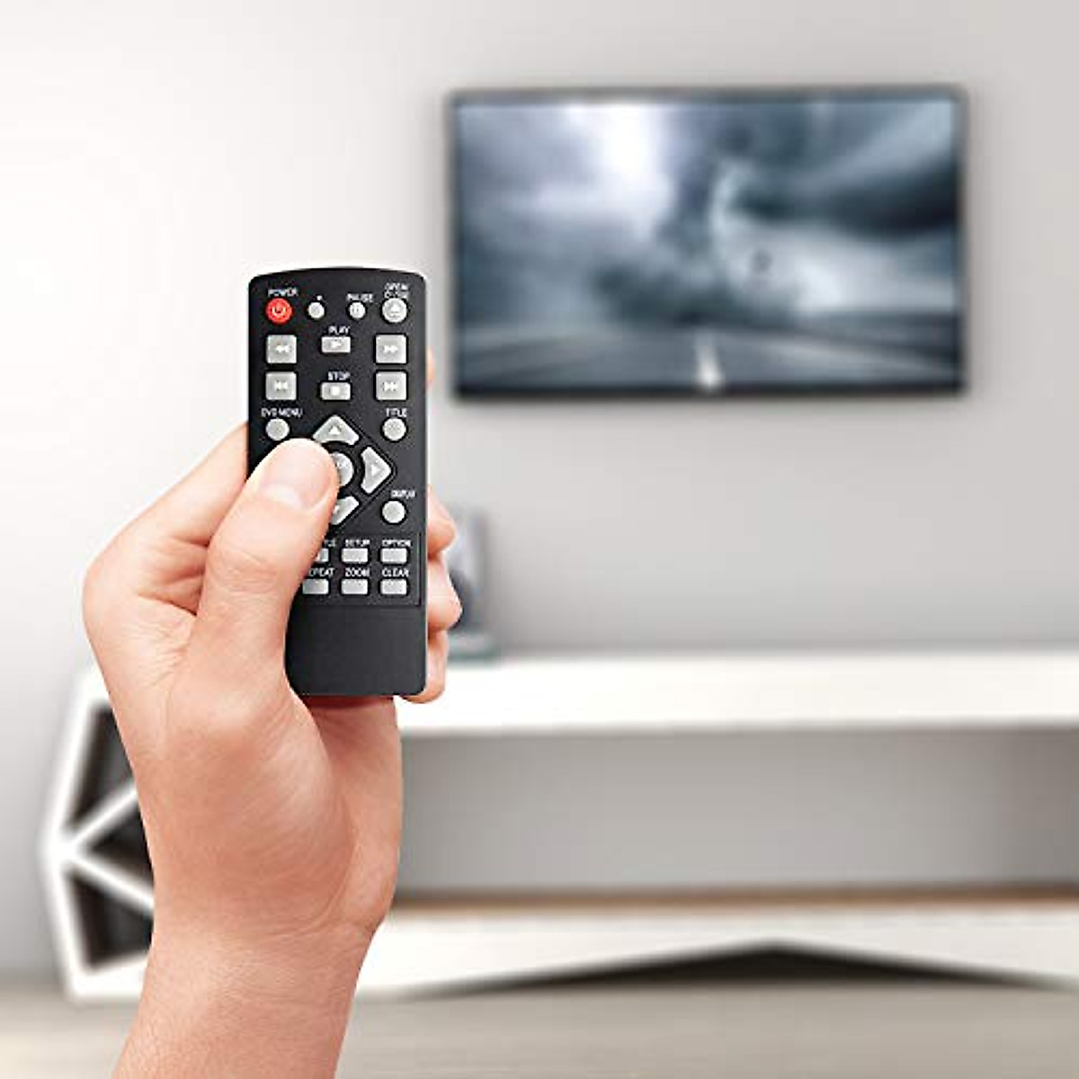 Replacement Remote Control for LG DP132 DP132NU DVD Player Remote Control for All LG DVD Player with Remote Control Holder, Universal Remote for LG COV31736202 DVD Remote with Remote Holder (Yellow)