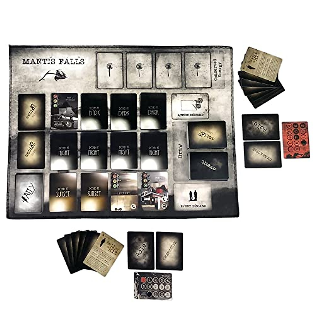 Mantis Falls Board Game | Hidden Traitor Strategy Card Game for 2-3 Players | Sometimes Cooperative Adventure Game for Adults and Teens | Ages 14+ | Playtime 60-90 Minutes | by Distant Rabbit Games