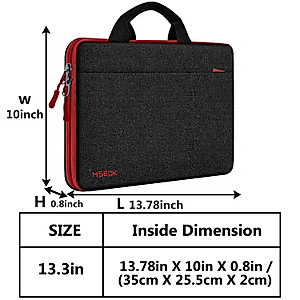 Hseok Laptop Sleeve 13-14 Inch Case Briefcase Compatible with MacBook Pro 14 inch M4/M3/M2/M1 All Model of 13.3 Inch Mac Air/Pro, XPS 13 14, Most Popular 13"-14" Notebooks,B01K03