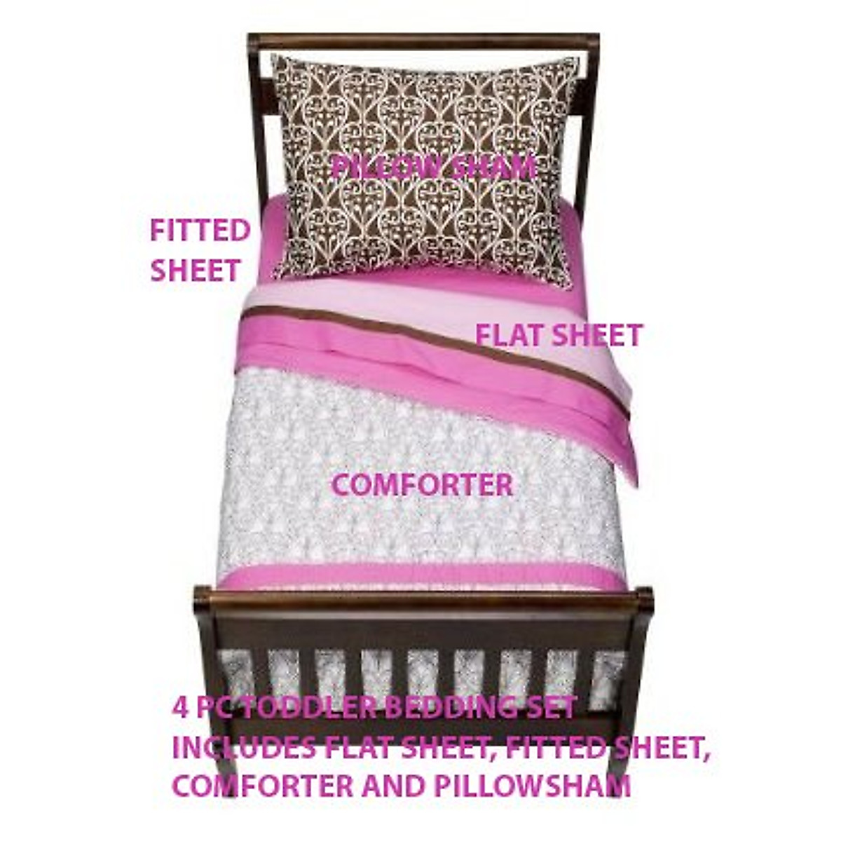 Bacati - Damask Pink/chocolate Hamper