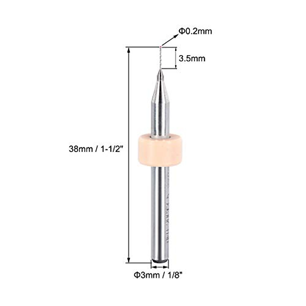 uxcell PCB Drill Bits 0.2mm Tungsten Carbide Rotary Tool Jewelry CNC Engraving Print Circuit Board Micro Drill Bits 1/8 Inch Shank 2 Set (20 Pcs)