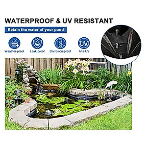 YOUSTOO Pond Liner - 10 by 13-Feet Fish Pond Liners for Outdoor Ponds, Lightweight Highly Flexible Pond Skins for Fish Ponds, Water Features, Garden Water Fountains, Waterfalls