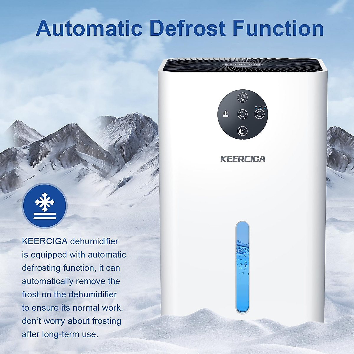 Dehumidifiers for Basement, 63OZ Dehumidifiers for Room with Auto Shut Off, Sleep Mode, Auto Defrosting, Efficient Quiet Portable Small Dehumidifier for Bathroom, Bedroom, Basement, RV