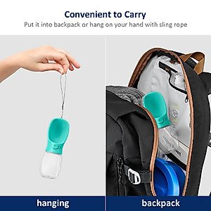 WePet Portable Dog Water Bottle, 12 OZ, Leak Proof Puppy Water Dispenser with Drinking Feeder for Pets Outdoor Walking, Hiking, Travel, Food Grade Plastic