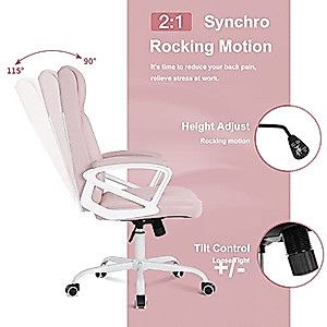 Misolant Executive Chair, Ergonomic Office Chair, Desk Chair, Big and Tall Office Chair, Office Executive Chair Adjustable Height, Comfortable Office Chair, PU Leather Office Chair