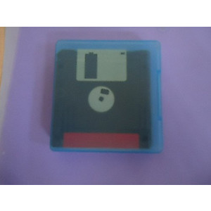 10 (Ten) - 3.5" Floppy PC Mac Disk Disc Storage Portable Mini Case Holder - Holds 4 Floppy Disks/Diskettes - Blue