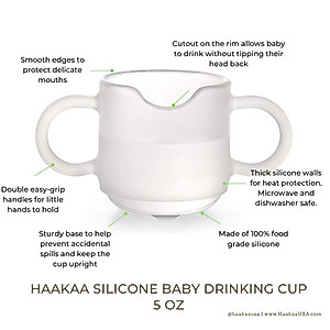 haakaa 100% Silicone Baby Drinking Cup for Babies 6 months +, 5 oz 1 PK