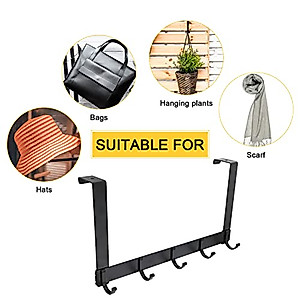 Housoutil Towel Hooks Towel Hooks Over Door Towel Hook 1pc Over Door Over Door Hanger Metal Hanger Metal Hooks Hanger with 5 Heavy Duty Garment Rack Heavy Duty Clothes Rack Heavy Duty Clothes Rack