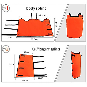 First Aid Air Splint Set, PVC Inflatable Multiple Combinations Emergency Vacuum Bone Fracture Immobilization Splint with Pump, Can Be X-rayed, Outdoor Camping First Aid Emergency Kit